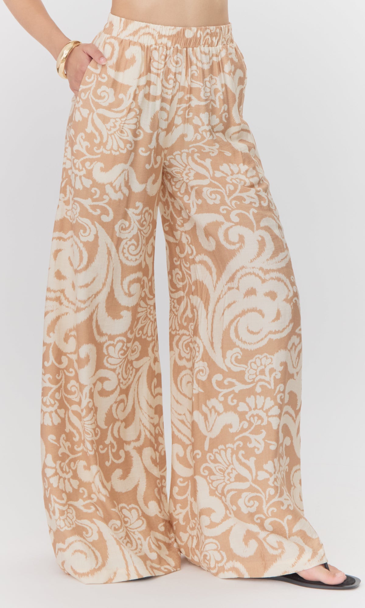 Demi Print Wide Leg Pull Over Pants | Greylin Collection