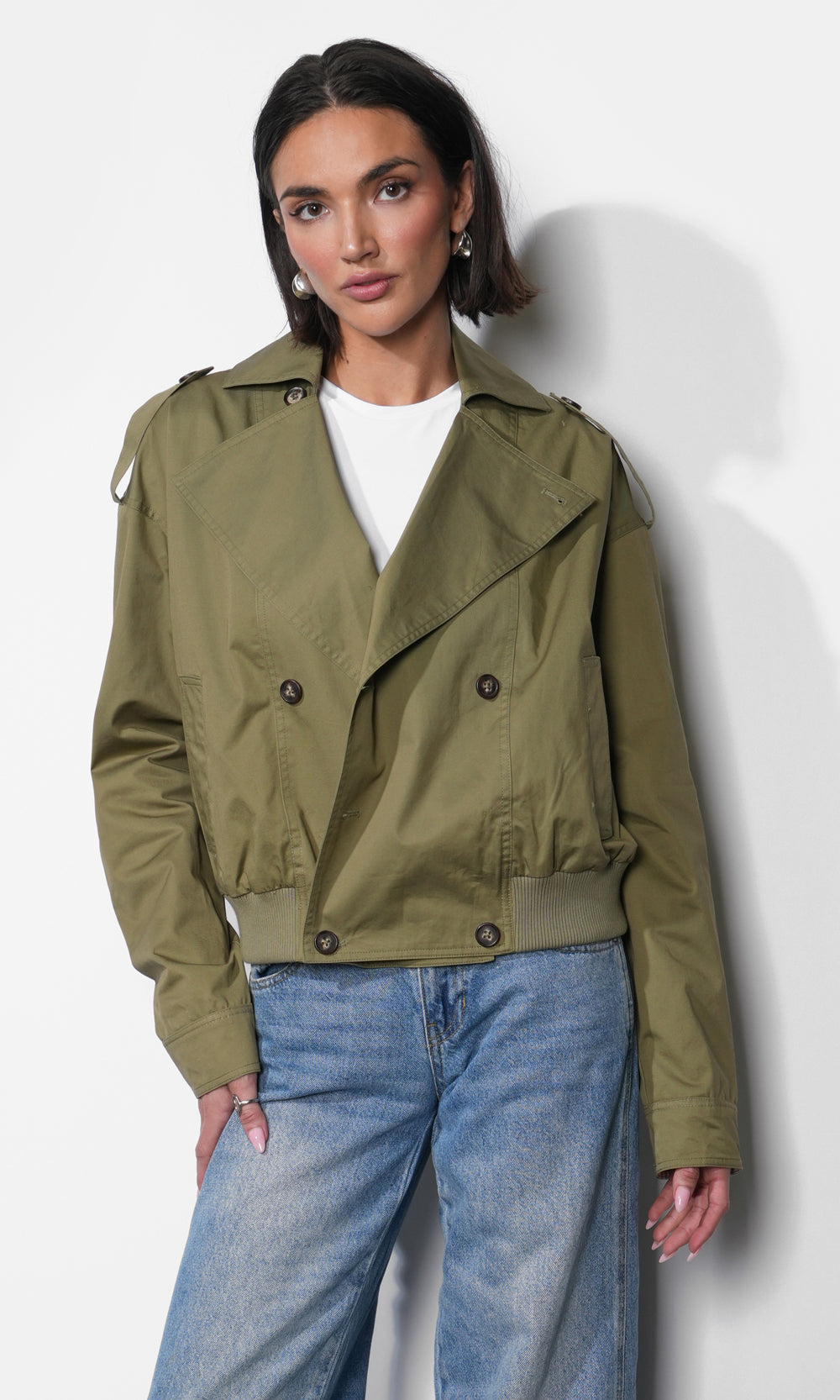 Riley Short Trench W/ Rib Band | Greylin